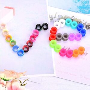 Qmcandy 38 Pairs Colorful Silicone Tunnels Plugs Hollow Saddle Soft Thick Ear Piercing Expander Gauges 2g