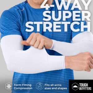 Tough Outdoors Sun Protection Sleeves - UV Arm Sleeves for Men and Women - Golf Cooling Arm Sleeves - Baseball Sun Sleeves