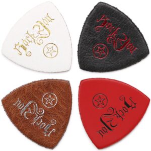 anwenk ukulele picks leather ukulele bass picks soft genuine leather top grade multi-color,4 pack