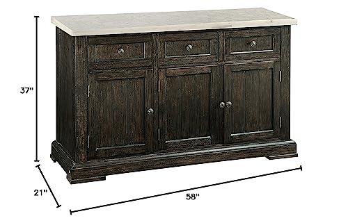 ACME Nolan Server in White Marble and Salvage Dark Oak