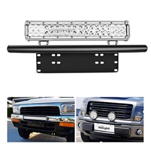 nilight - 90021b light bar mounting bracket front license plate frame bracket holder for off-road lights led work lamps , 2 years warranty