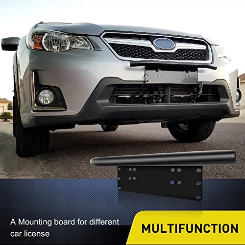 Nilight - 90021B Light Bar Mounting Bracket Front License Plate Frame Bracket Holder for Off-Road Lights LED Work Lamps , 2 Years Warranty