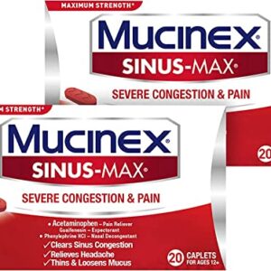 Sinus-Max Congestion & Pain Caplet (20 Count (Pack of 2))