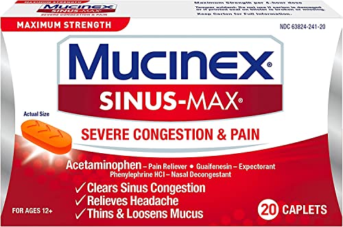 Sinus-Max Congestion & Pain Caplet (20 Count (Pack of 2))