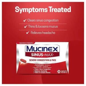 Sinus-Max Congestion & Pain Caplet (20 Count (Pack of 2))