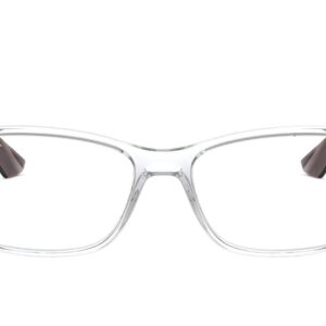 Ray-Ban RX7047 Rectangular Prescription Eyeglass Frames, Transparent on Grey/Demo Lens, 54 mm