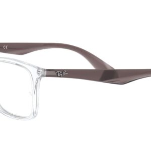 Ray-Ban RX7047 Rectangular Prescription Eyeglass Frames, Transparent on Grey/Demo Lens, 54 mm