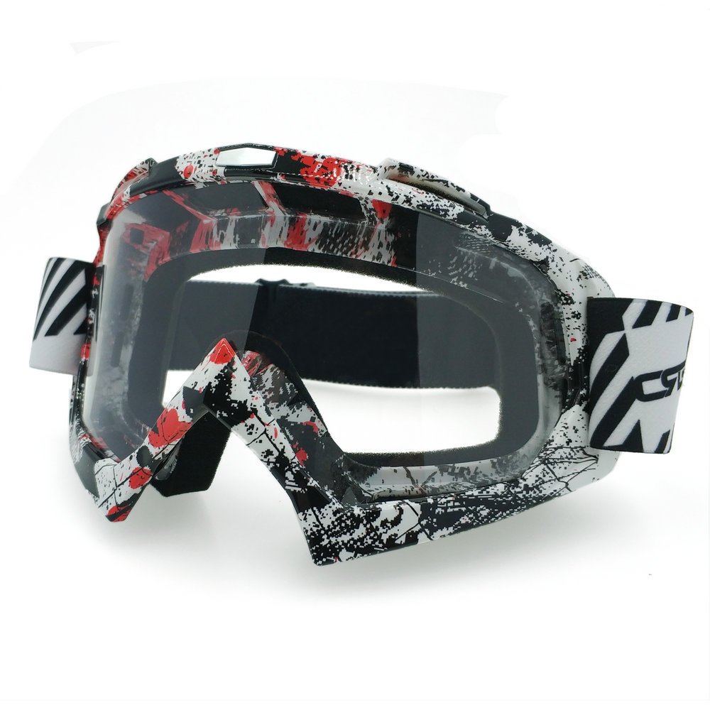 Heinmo Multi Color Ski Goggles Snowboard Snow Windproof Motocross Double Lenses Glasses (Clear)