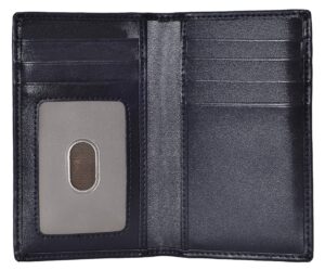 yuhan pretty slim thin id/credit card holder leather bifold front pocket wallet rfid blocking (black)