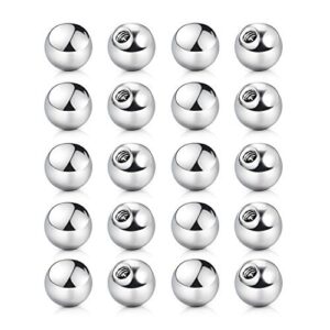 vcmart 20 pcs universal piercing jewelry replacement balls, 16g