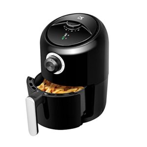 Kalorik 1.75 Quart Personal Air Fryer, Mini Space Saving Electric Healthy Cooking, Timer and Temperate Controls, Black.