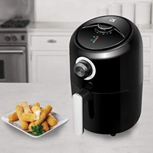 Kalorik 1.75 Quart Personal Air Fryer, Mini Space Saving Electric Healthy Cooking, Timer and Temperate Controls, Black.