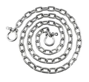 us stainless stainless steel 316 anchor chain 1/4" (6.3mm) by 6' with shackles