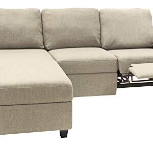 Serta Palisades Reclining Sectional with Left Storage Chaise - Beige