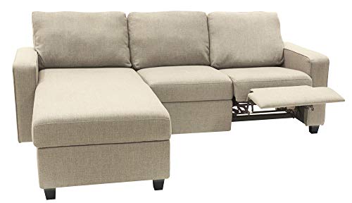 Serta Palisades Reclining Sectional with Left Storage Chaise - Beige