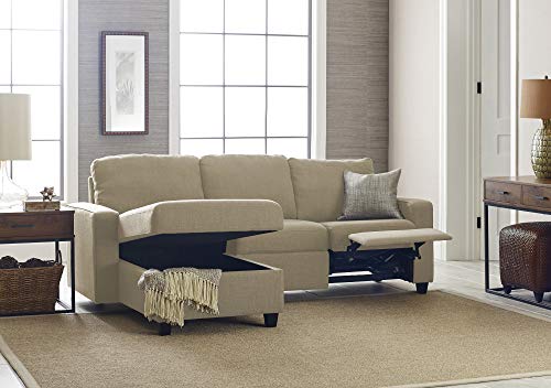 Serta Palisades Reclining Sectional with Left Storage Chaise - Beige