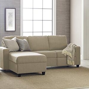 Serta Palisades Reclining Sectional with Left Storage Chaise - Beige