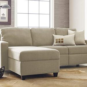 Serta Palisades Reclining Sectional with Left Storage Chaise - Beige