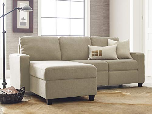 Serta Palisades Reclining Sectional with Left Storage Chaise - Beige