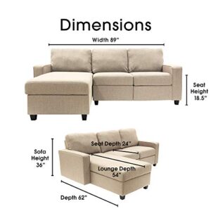 Serta Palisades Reclining Sectional with Left Storage Chaise - Beige