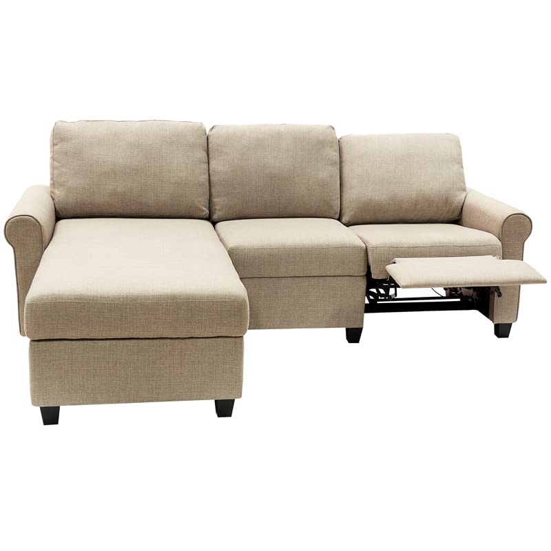 Serta Copenhagen Reclining Sectional with Left Storage Chaise - Beige