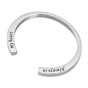 cremation urn bracelet engraved always in my heart memorial stainless steel waterproof bracelet