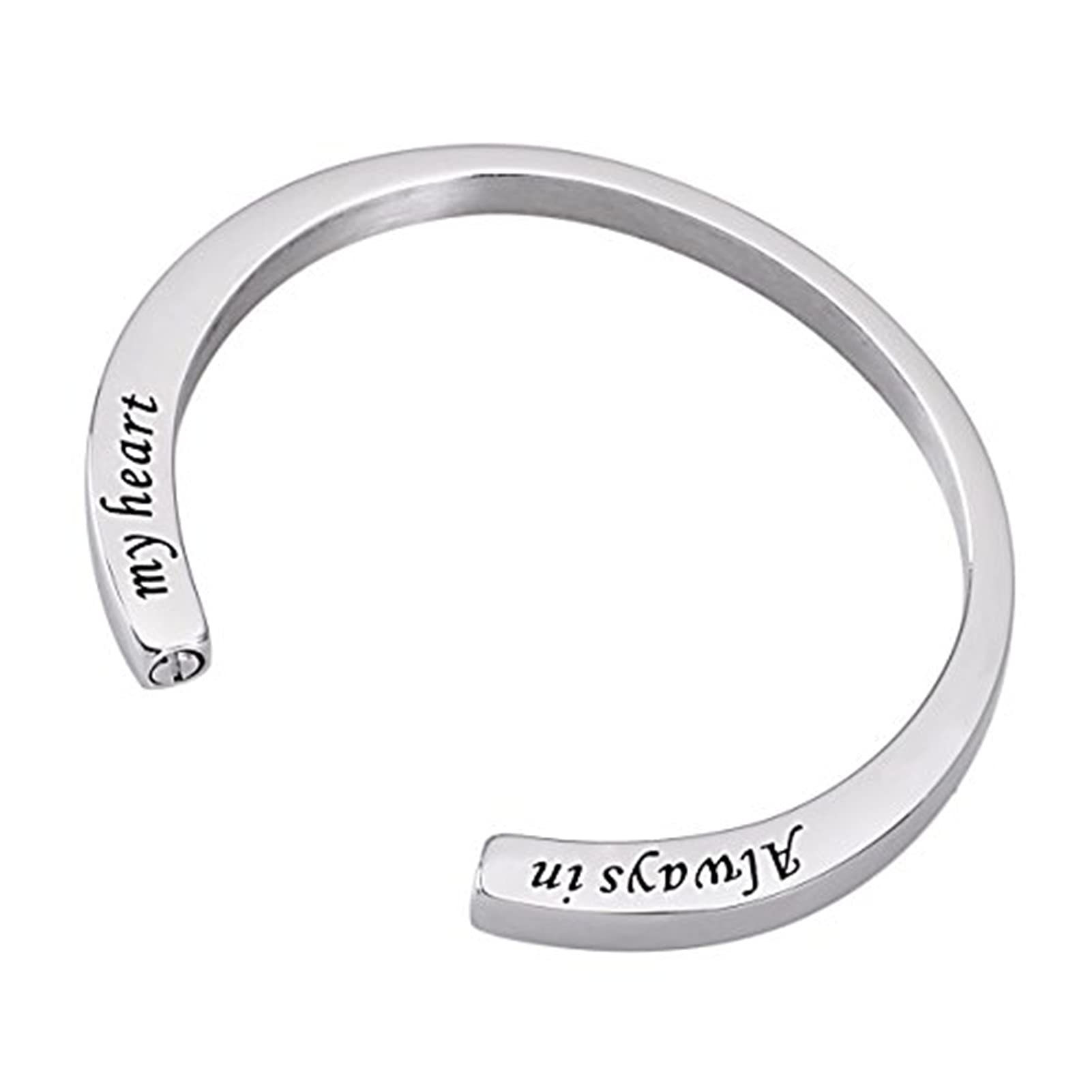 Cremation Urn Bracelet Engraved Always in My Heart Memorial Stainless Steel Waterproof bracelet