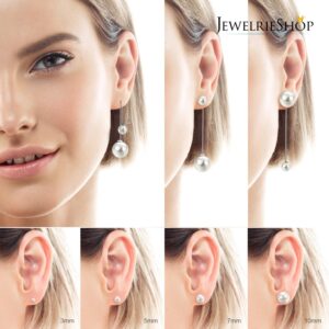 JewelrieShop Pearl Earrings Faux Pearl Stud Ball Earrings Hypoallergenic Pearl Drop Dangle for Women (7 Pairs Studs and 1 Pairs Dangle Earrings)