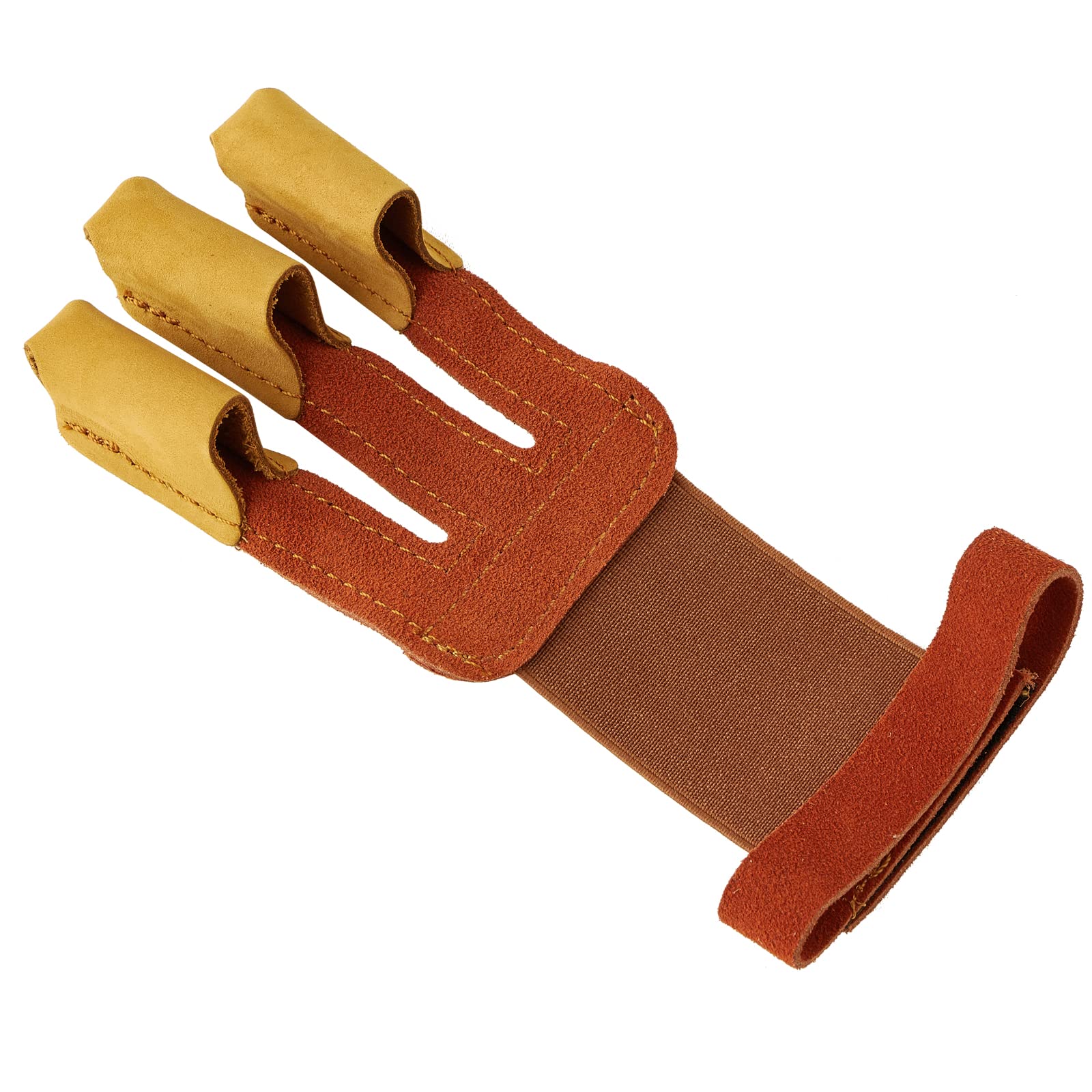 TOPARCHERY Finger Hand Protective Gloves Leather Target Arm Guard 3 Finger Tab for Hunting Compound Recurve Bow