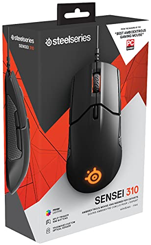 SteelSeries Sensei 310 Gaming Mouse - 12,000 CPI TrueMove3 Optical Sensor - Ambidextrous Design - Split-Trigger Buttons - RGB Lighting, Black