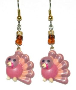 thanksgiving turkey dangle earrings (h242)