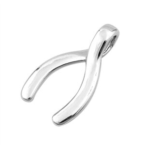 high polish wishbone pendant .925 sterling silver loop knot bone charm