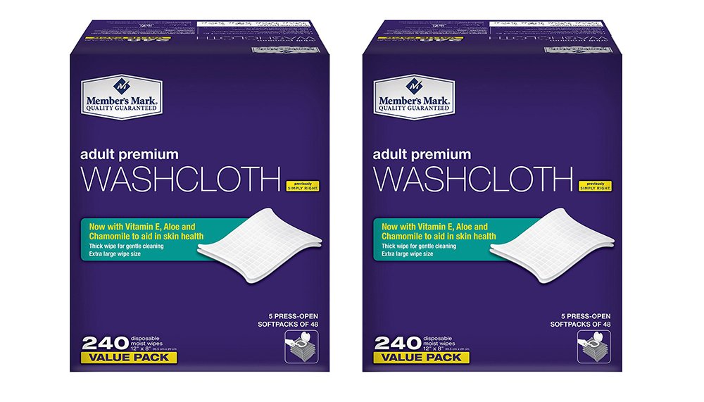 Members Mark Adult Premium eacnE Disposable Washcloth Value Pack, 240 Count (2 Pack)