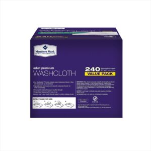 Members Mark Adult Premium eacnE Disposable Washcloth Value Pack, 240 Count (2 Pack)