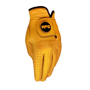 mens lh-rpg colored golf gloves 100% cabretta leather (gold, large)-perfect to match colors with your golf shirt, golf pants, golf hat, golf bag, golf brush, golf towel, golf tees, divot tool, etc