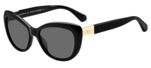 kate spade new york women's emmalynn polarized cat-eye sunglasses, black, 54 mm