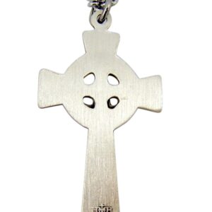 Sterling Silver Irish Catholic Celtic Cross Crucifix Pendant, 1 1/4 Inch