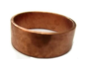 roger enterprises wide 8mm solid copper ring with hammerred design made in usa snug fit (10)