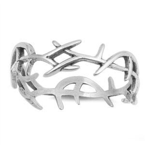 eternity thorn tree vine branch ring new .925 sterling silver band size 9