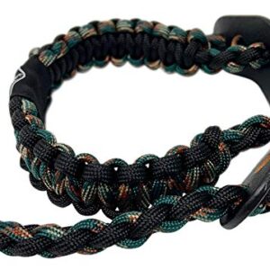 Ten Point Gear Bow Archery Wrist Sling 550 Paracord - Survival Hunting Shooting - Durable Leather with Metal Grommet (Multiple Color Options) (Woodland Camo)