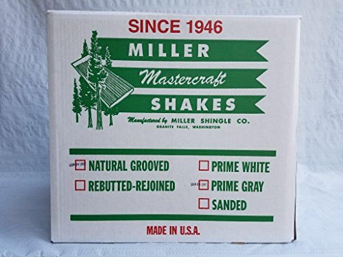 Miller Shingle 18 Inch Rebutted and Rejointed (R&R) Natural Groove Cedar Sidewall Shingles Primed 1/2 Square Carton