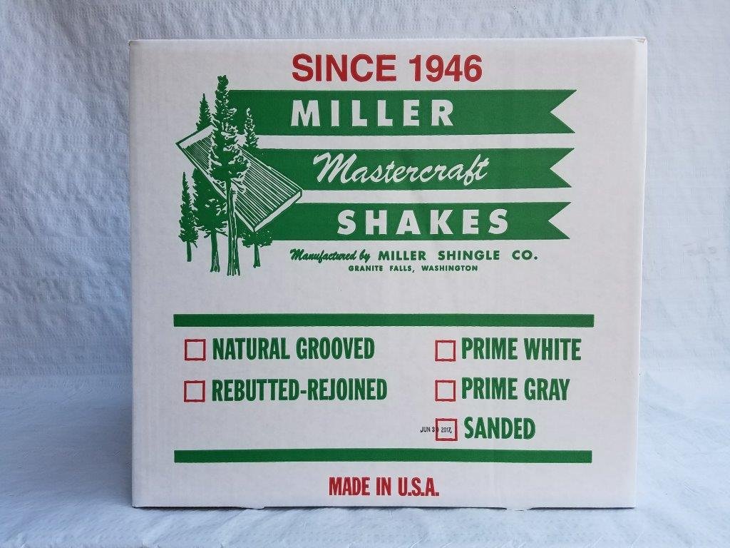 Miller Shingle 18 Inch Rebutted and Rejointed (R&R) Sanded Cedar Sidewall Shingles 1/2 Square Carton