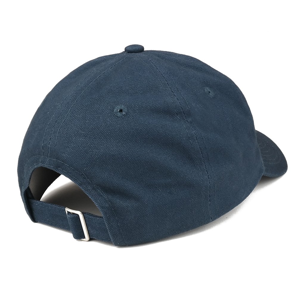 Trendy Apparel Shop Track and Field Quality Embroidered Low Profile Brushed Cotton Dad Hat Cap - Navy