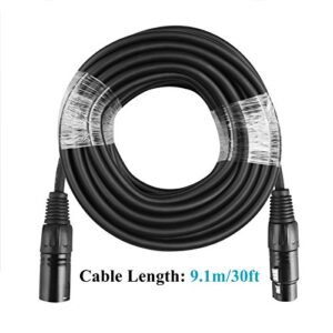 mountain ark 30ft 3 pin DMX Cable Male/Female XLR Connector Stage Lighting Data Signal Wire for Spotlight Par Light Moving Head Light