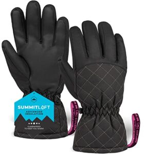 tough outdoors women's ski gloves - womens snow gloves - winter waterproof snow gloves - adult snow gloves - ladies snowboarding gloves