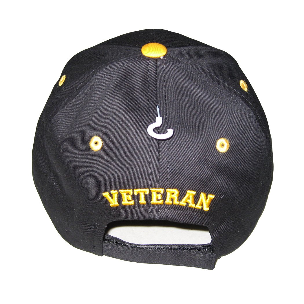 Vietnam Era Veteran 1960-1975 Eagle with Flag Baseball Cap. Black, Adjustable