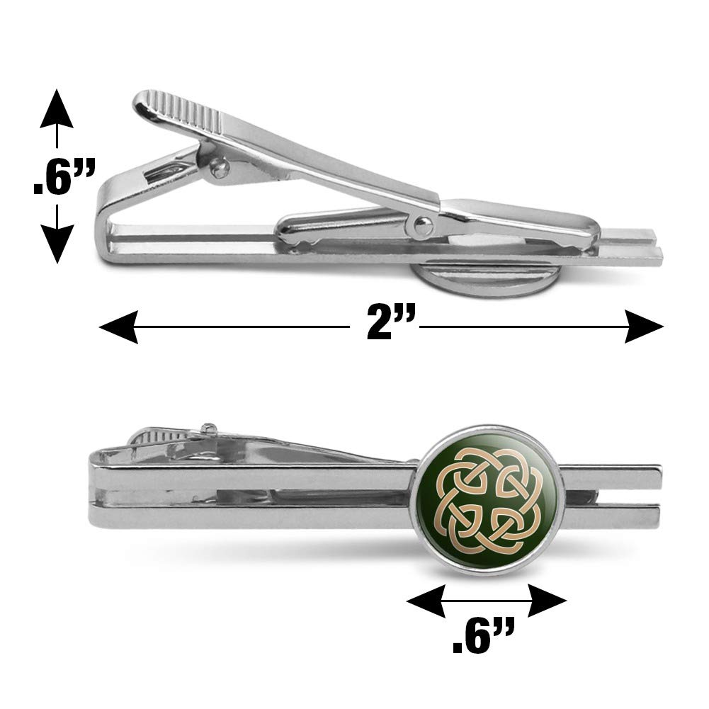 Celtic Knot Love Eternity Round Tie Bar Clip Clasp Tack Silver Color Plated