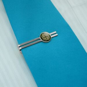 Celtic Knot Love Eternity Round Tie Bar Clip Clasp Tack Silver Color Plated