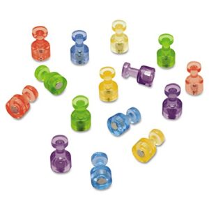 quartet assorted colors magnetic pushpins, 1 1/2" diameter, assorted colors, pack of 20