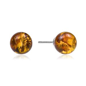 ian and valeri co. amber sterling silver stud ball earrings 8 mm